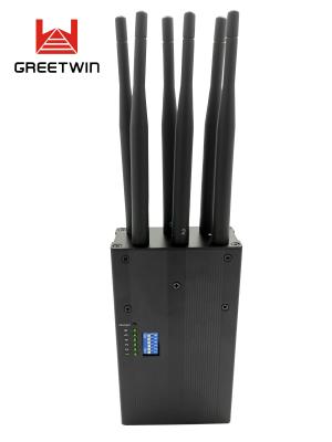 China Zes Communicatie van de Antennes Zwarte Draagbare Hoge Macht 3G 4G LTE Mobiele Telefoonstoorzender Te koop
