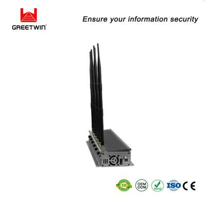 中国 携帯電話2G 3G 4G Wifiの妨害機6バンド38W調節可能な出力電力信号のブロッカー 販売のため