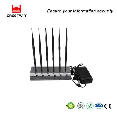 中国 携帯電話2G 3G 4G Wifiの妨害機6バンド38W調節可能な出力電力信号のブロッカー 販売のため