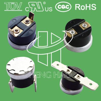 China 16A 125V Bimetal Bent Terminal Momentary KSD301 Thermostat for sale