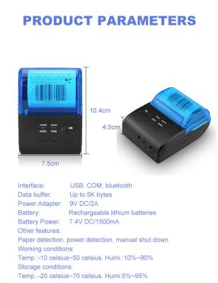 China Posição portátil de Bluetooth 58mm Mini Thermal Printer Thermal Transfer Android à venda