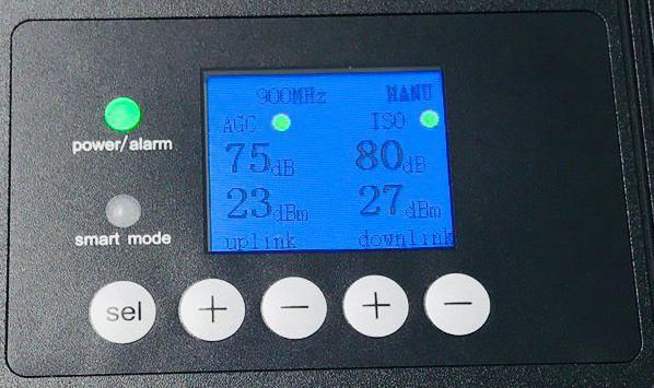 LCD Screen Dual Band Cell Phone Repeater 23dBm 900MHz 1800MHz With ALC Control