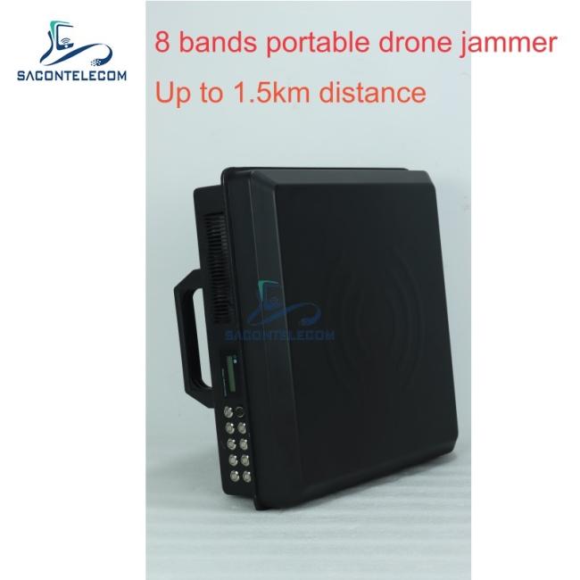 8 channels portable FPV UAV drone signal jammer device