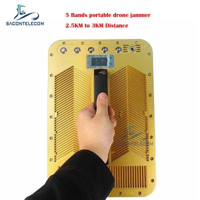 China Directionele Shield Drone Signal Jammer Blocker 5 Bands 135w 2500 Meters Te koop