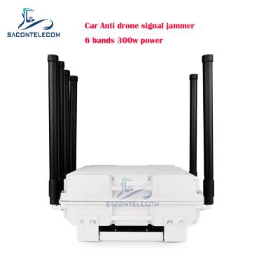 China 300w 6 Channels Car Anti Drone Signal Jammer UAV FPV Drone Jamming Blocking Defence Vehicle Mounted for Car for sale