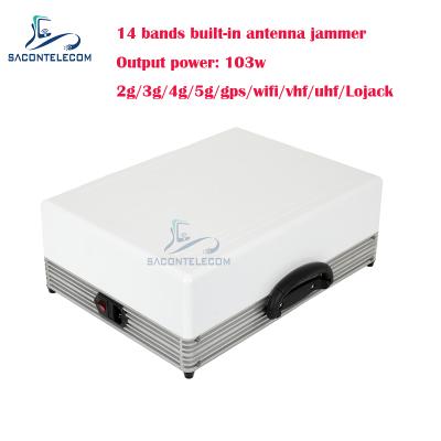 China All Frequencies 14 channels Indoor Mobile Phone Signal Jammer Blocker Up To 80m à venda