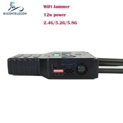 중국 12W 휴대용 와이파이 블루투스 2.4G 5.2G 5.8G 휴대 전화 신호 방해기 50 미터 범위 판매용