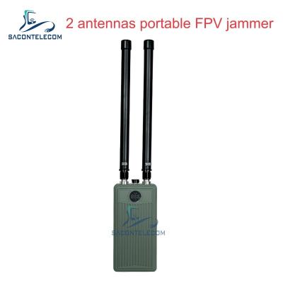 China Draagbare 2-bands handheld anti-drone jammer met 60W uitgangsvermogen en 32000Mah batterij Te koop