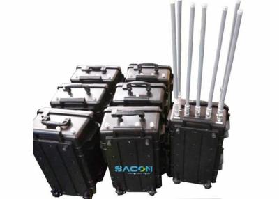 Cina 7 canali 350w Manpack Jammer Antenne in fibra di vetro per 3G 4G GPS, AC110-220V in vendita