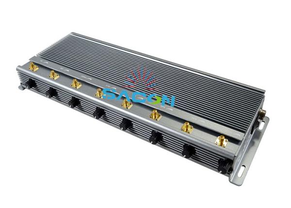 3 Cooling Fans 5G Signal Jammer Blocker 8 Antennas 5 Watts Each Band Range Up To 80m