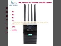 12 Bands Handheld Full Bands Mobile Phone Signal Jammer 70 watts Power EU Type