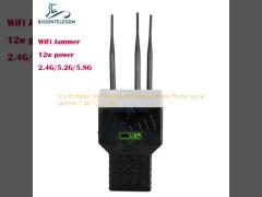 12w Portable WiFi Bluetooth Camera Mobile Phone Signal Jammer 2.4G 5.2G 5.8G