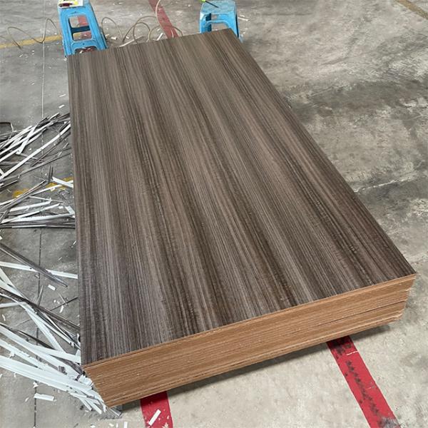 Quality Linear Grain Melamine MDF Board Teak Texture For High End Furniture And Office Interior for sale