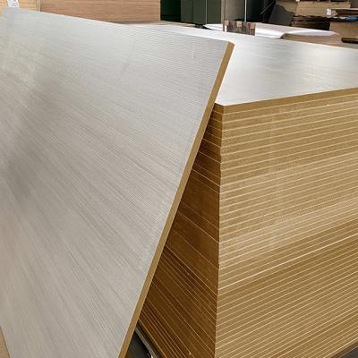 China Xingang Melamine Faced MDF Board Deep Embossed Sync Grain Series 1220x2440mm Custom Length for sale