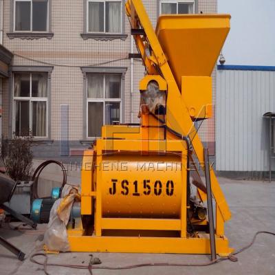 China double horizontal shaft forced JS1500 Concrete Mixer for HZS90 mixing station and HZS75 mixing station for sale