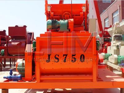 China Double horizontal shaft forced JS750 Concrete Mixer for HZS35 mixing station for sale