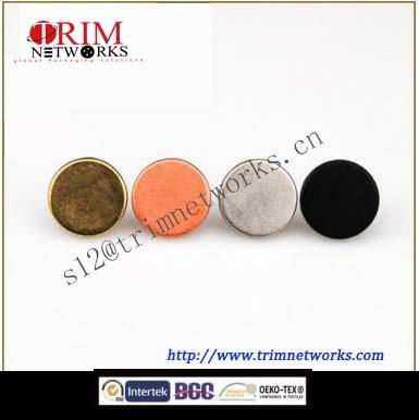 China Alloy jeans 17MM HVB Brass/HVB Matte copper/HVB Matte nickle/Matte black plastic inside round and smoth metal button for sale