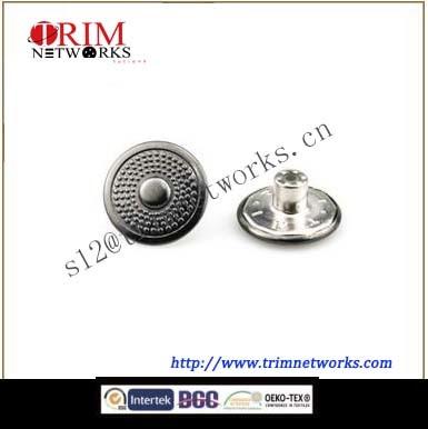 China Brass jeans 17MM HVB Gunmetal protruding pattern bead round fashion accessories button for sale