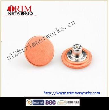 China Alloy jeans 20MM HVB Matte copper plastic inside round and smoth button for sale