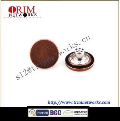 China Alloy jeans 20MM HVB Anti copper plastic inside round and smoth button for sale