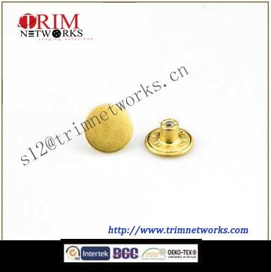 China Brass jeans 17MM HVB Nickle with brass plastic inside round fashion accessories button for sale