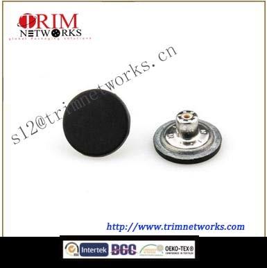 China Alloy jeans 20MM Matt Black plastic inside round and smoth button for sale