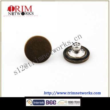 China Alloy jeans 20MM HVB Anti Brass plastic inside round and smoth button for sale