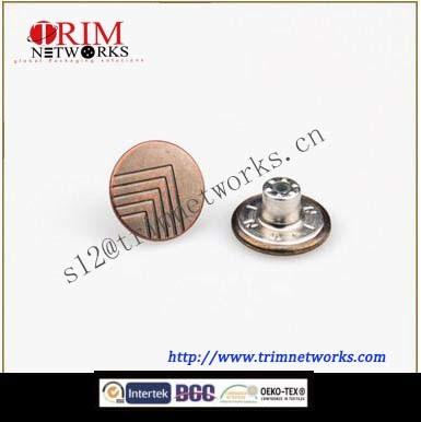 China Brass jeans 17MM HVB Anti Copper concave arrows plastic inside fashion accessories button for sale