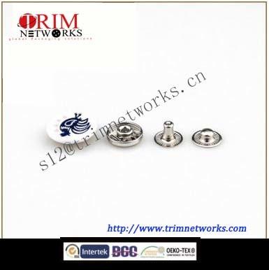 China Brass snap 19MM alloy spraying bird logo button cap with #484 buttom part HVB Nickle fashion metal button for sale