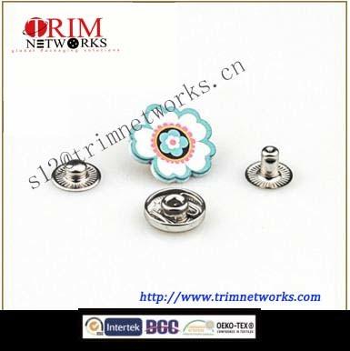 China Brass snap 19MM alloy spraying flower button cap with #484 buttom part HVB Nickle fashion metal button for sale