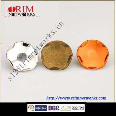 China Brass snap 15MM&17MM HVB Orange copper/HVB Nickle/HVB Anti-brass irregular fashion metal button for sale