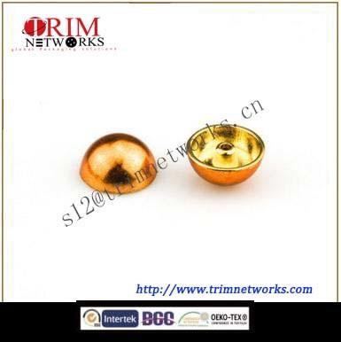 China Alloy rivet 18.1MM brass with gold hemispherical fashion metal button for sale