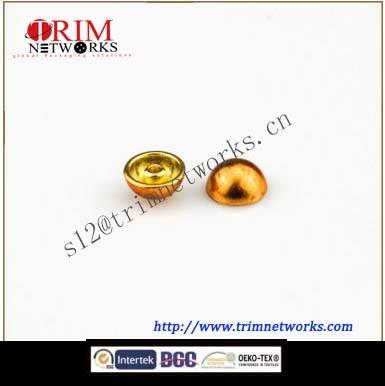 China Alloy rivet 12.6MM brass with gold hemispherical fashion metal button for sale