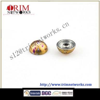 China Alloy rivet 12.6MM brass with Residual point hemispherical fashion metal button for sale