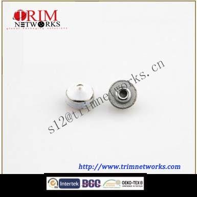 China Alloy rivet 9MM HVS sand nickle with white oil funnel shaped fashion metal button for sale