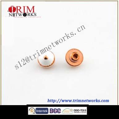 China Alloy rivet 9MM HVB matte copper with white oil funnel shaped fashion metal button for sale