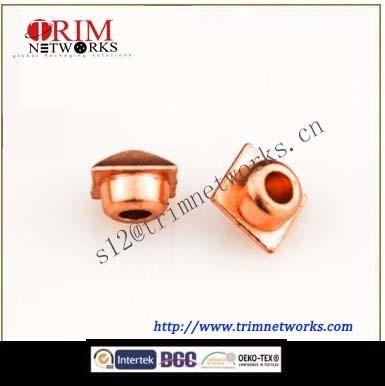 China Alloy rivet 6MM HVB Imi gold/HVB rose gold square tower shaped fashion metal button for sale