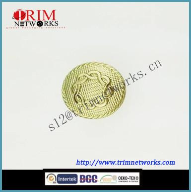 China Alloy jeans metal button maker with plastic 22.5MM & 12MM HVS gold grid pattern button for sale