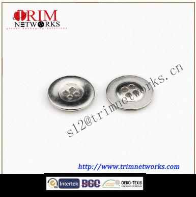 China Alloy 4Holes 17MM HVB Nickle concave fashion metal button for sale
