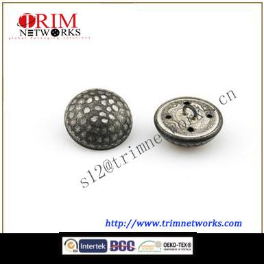 China Brass 19MM & 15.3MM HVB Oxid Tin fashion metal shank button for sale