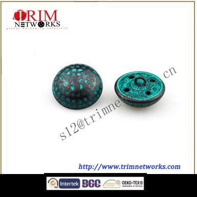 China Brass 19MM & 15.3MM HVB Black Green fashion metal shank button for sale