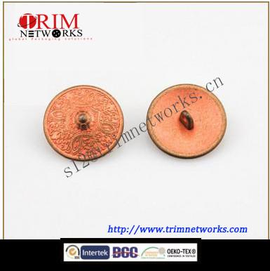 China Alloy 19mm,22.5mm,15.2mm HVB Green Copper fashion metal shank button for sale
