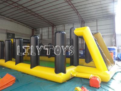 Cina corte gonfiabile gialla di calcio dell'alta parete di sport di calcio del PVC per i bambini in vendita
