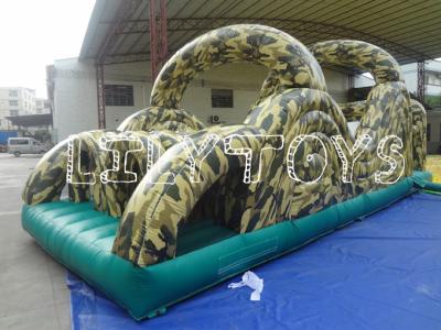 中国 屋外の子供の賃貸料のための巨大で膨脹可能な軍の障害物コース 販売のため
