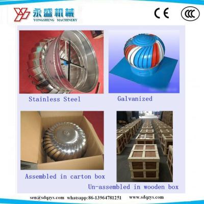China High Quality 300SS Size Stainless Steel No Power Roof Turbo Ventilator  Exhaust Cooling Fan for Industrial Facotry Use for sale