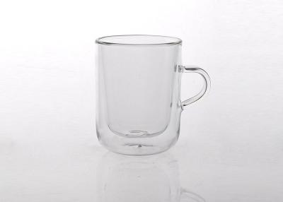 China Personalized Double Wall Borosilicate Glass Customized With Saucer for sale