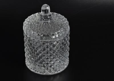 China De elegante Witte Kruiken van het de Kaarshouder Gepersonaliseerde Glas van de Glaskoepel met Deksel Te koop