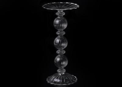 China Tall Clear Glass Candlestick Holders Long Stem For Wedding Decoration for sale