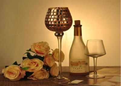 China Stemware Mosica Vintage Glass Candle Holders For Wedding Eco Friendly for sale