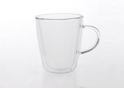 China Drinkware Double Wall Borosilicate Glass Coffee Cup With Handle for sale
